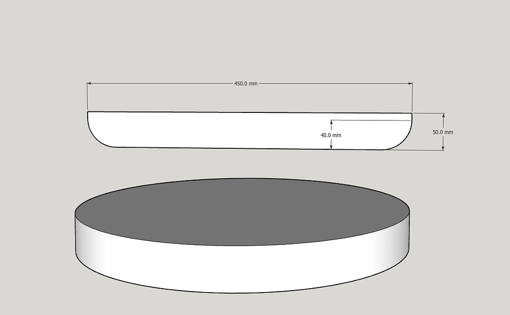 Round over profile on the underside of a cylinder - SketchUp - SketchUp ...