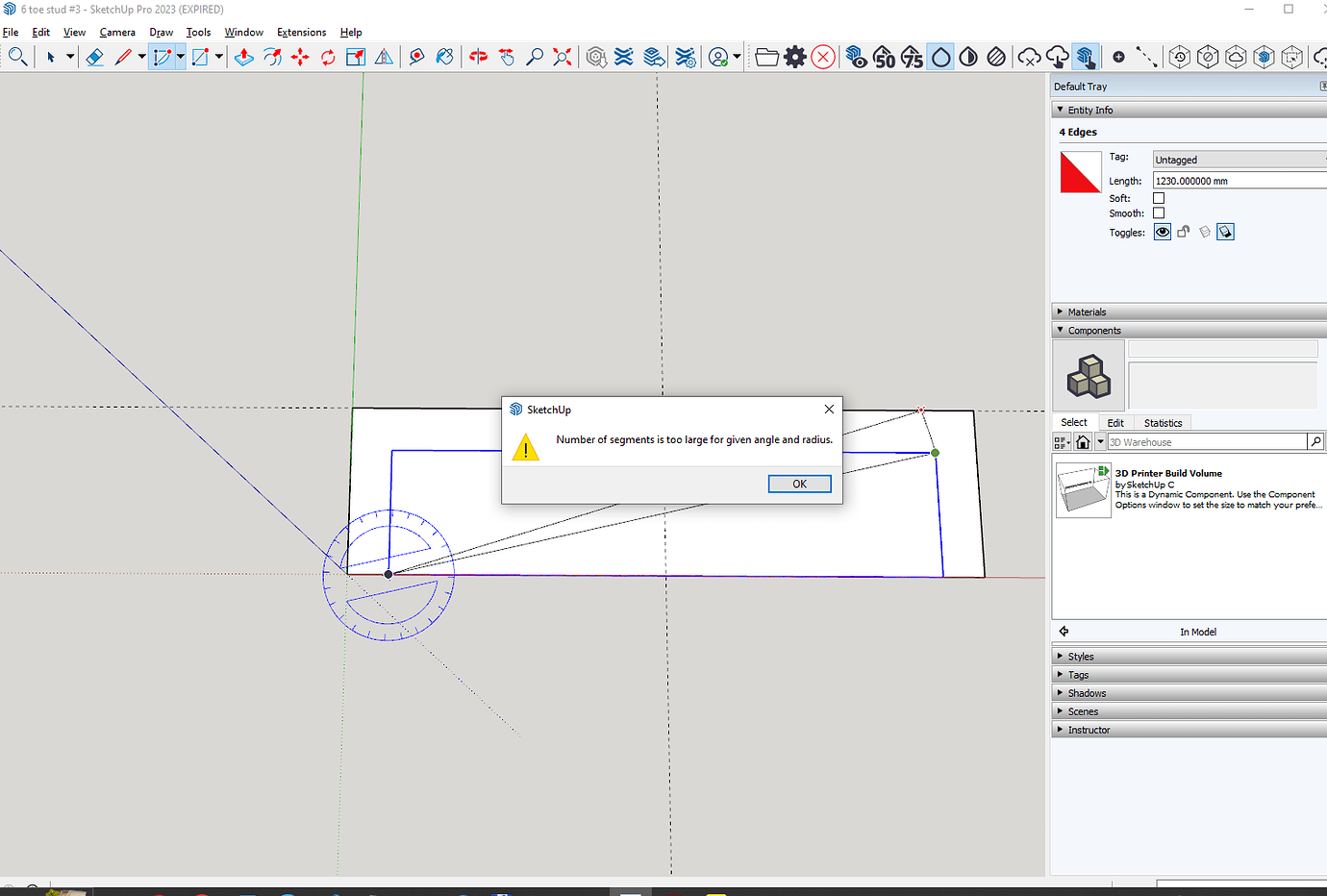 How to rotate rectangular component such that two edges are touching outer rectangle - SketchUp ...