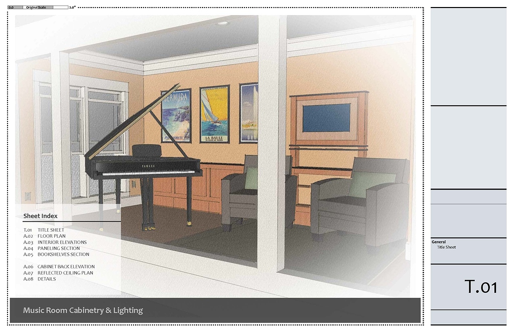 Construction Drawings - Music Room Cabinetry - Gallery - SketchUp Community