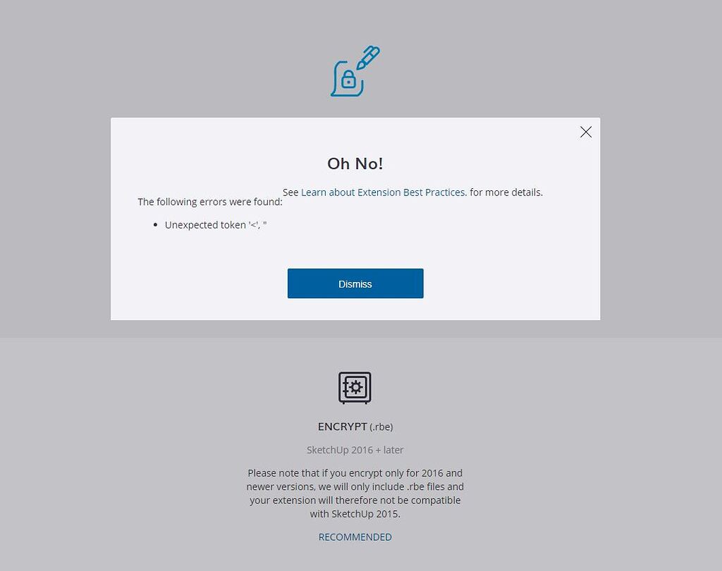 Problem with Signing Extension - Extension Warehouse for Developers - SketchUp Community