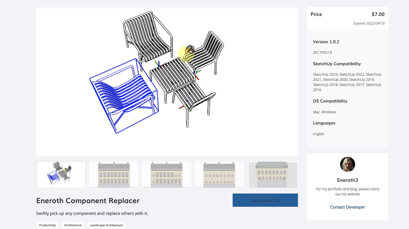 Eneroth Componente Replacer - Extensions - SketchUp Community