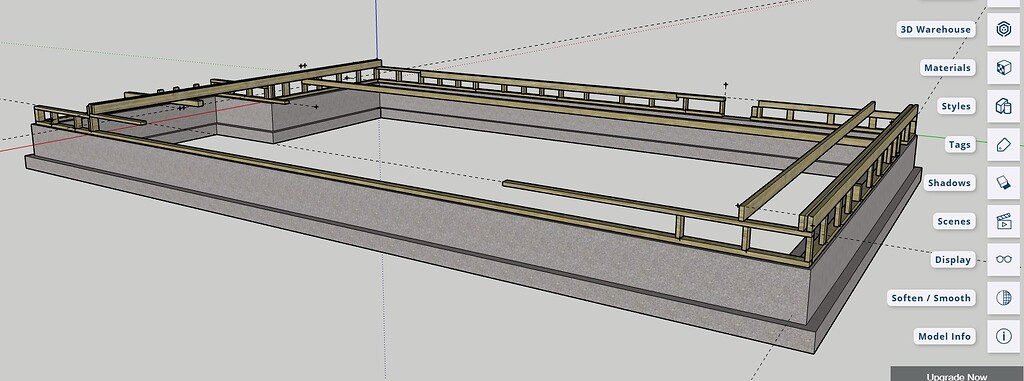 Split a long 2x4 Sill Plate in to sections - SketchUp Free - SketchUp ...