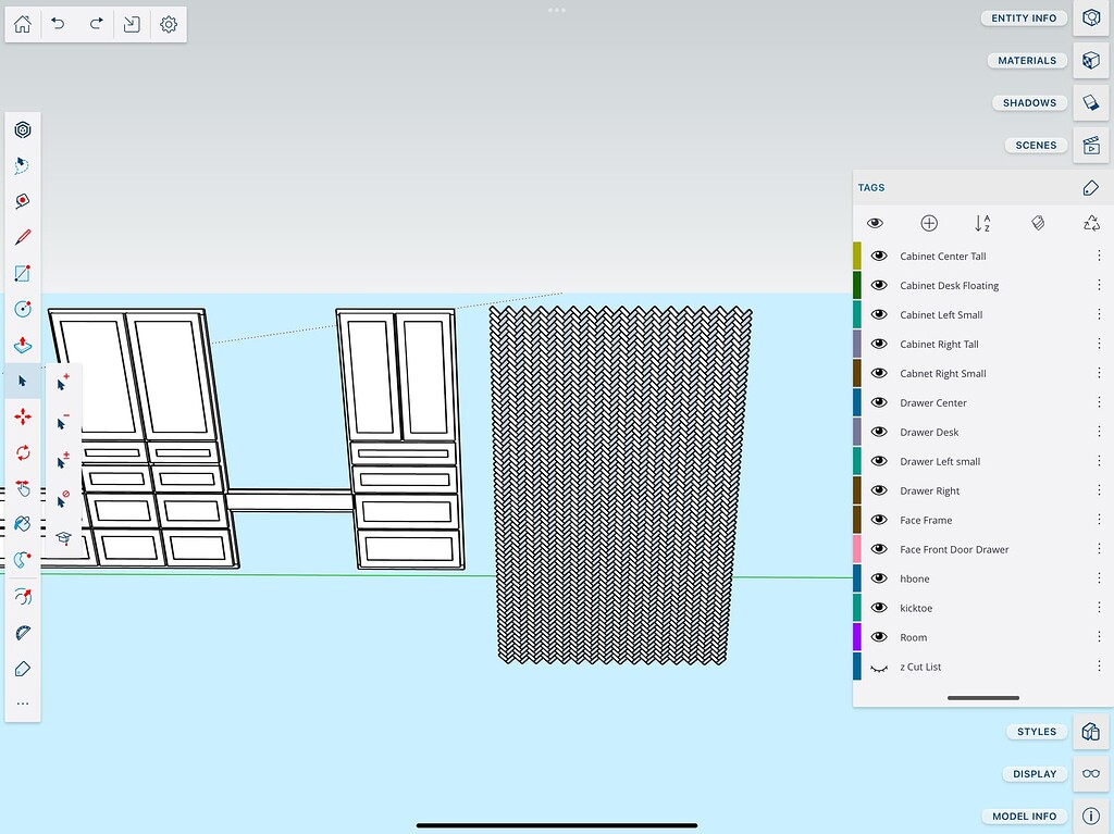 Herringbone pattern, want to super impose it onto another surface ...