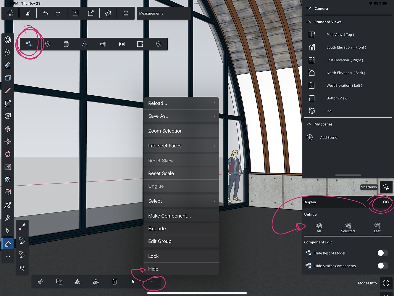 HIDE tool on ipad - SketchUp for iPad - SketchUp Community