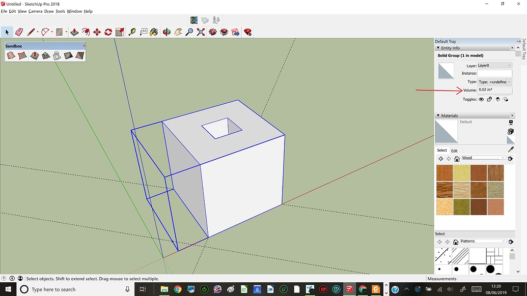 How to find the volume of an object - SketchUp - SketchUp Community