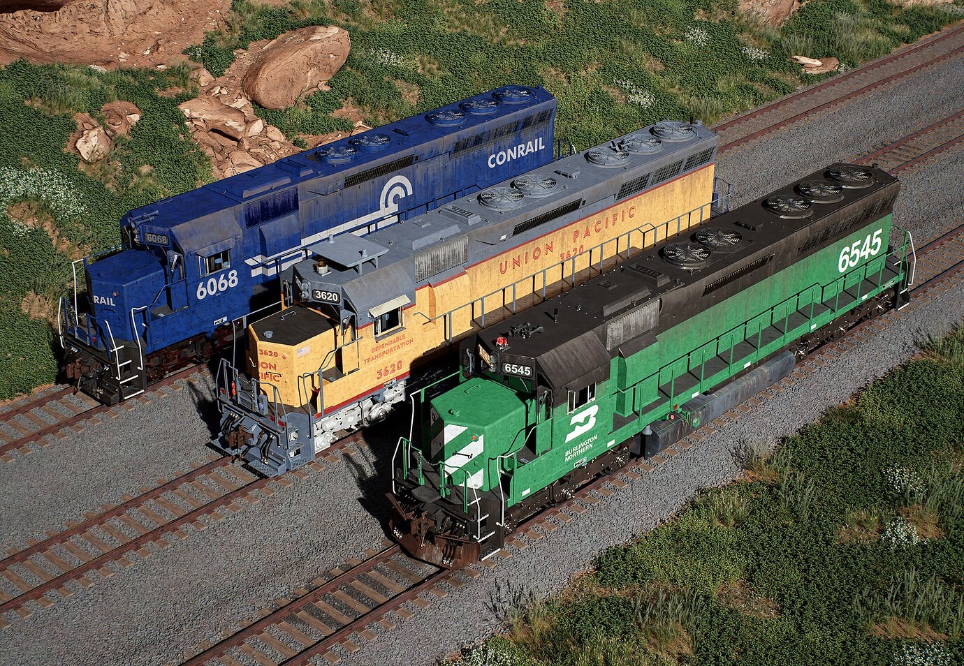 Locomotives: EMD SD45 Burlington Northern, Conrail and Union Pacific - Gallery - SketchUp Community