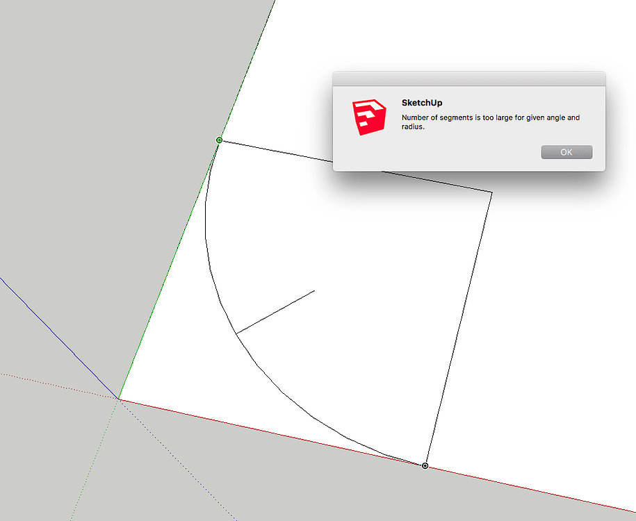 Number Of Segments Too Large For Given Angle And Radius Pro 