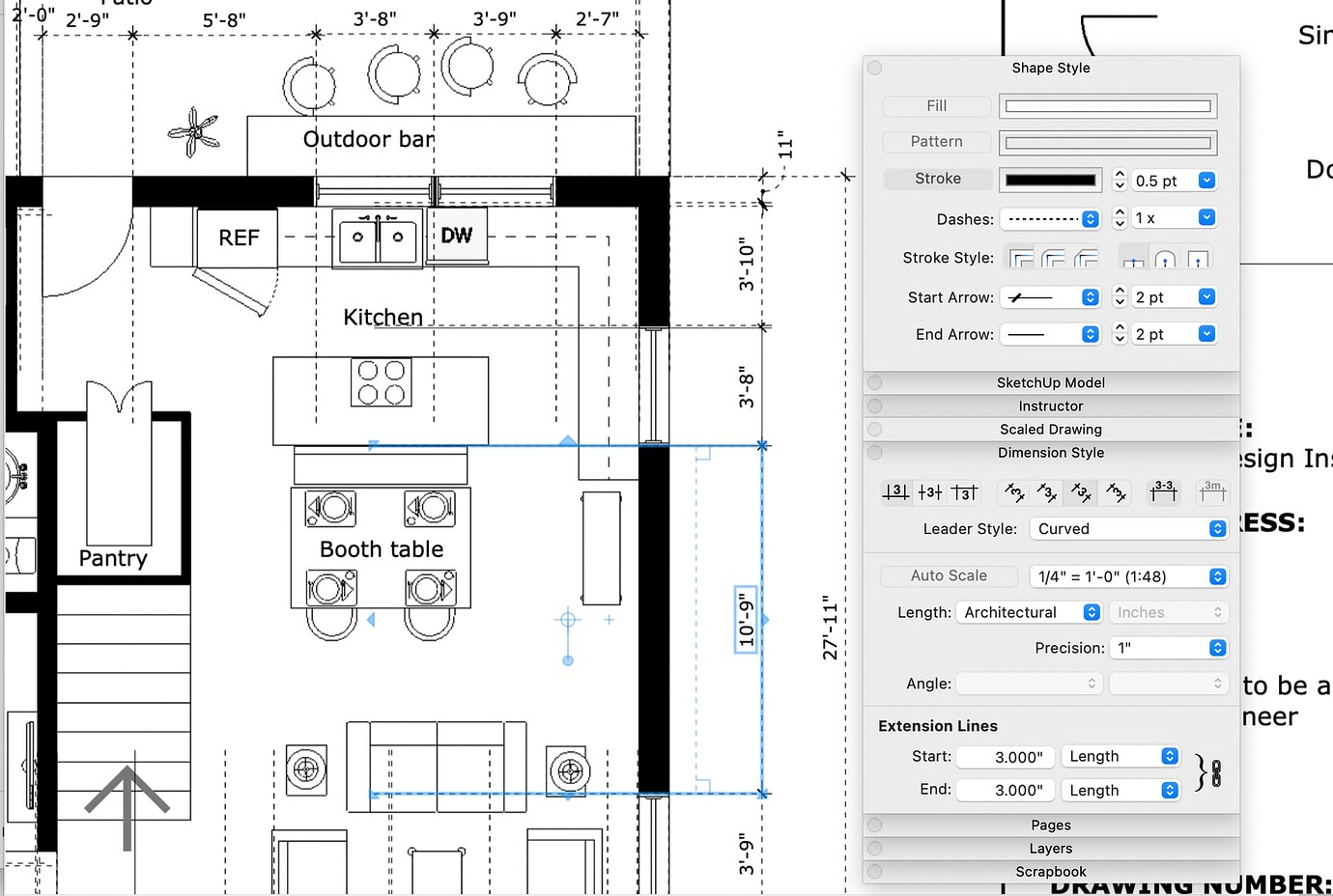 Layout Dimension Extension Lines LayOut SketchUp Community