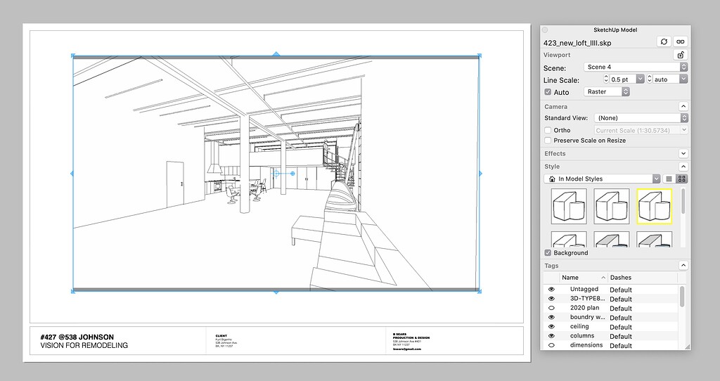 Layout viewport of perspective scene from Sketchup seems to increase/change field of view ...
