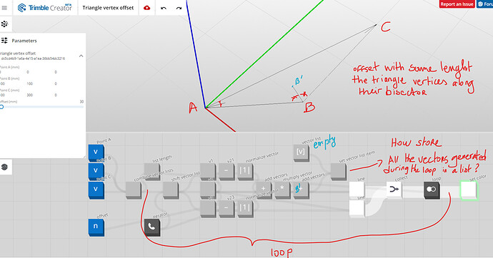 Set vector list item during a loop. How to get the changed list after the loop - Trimble Creator ...