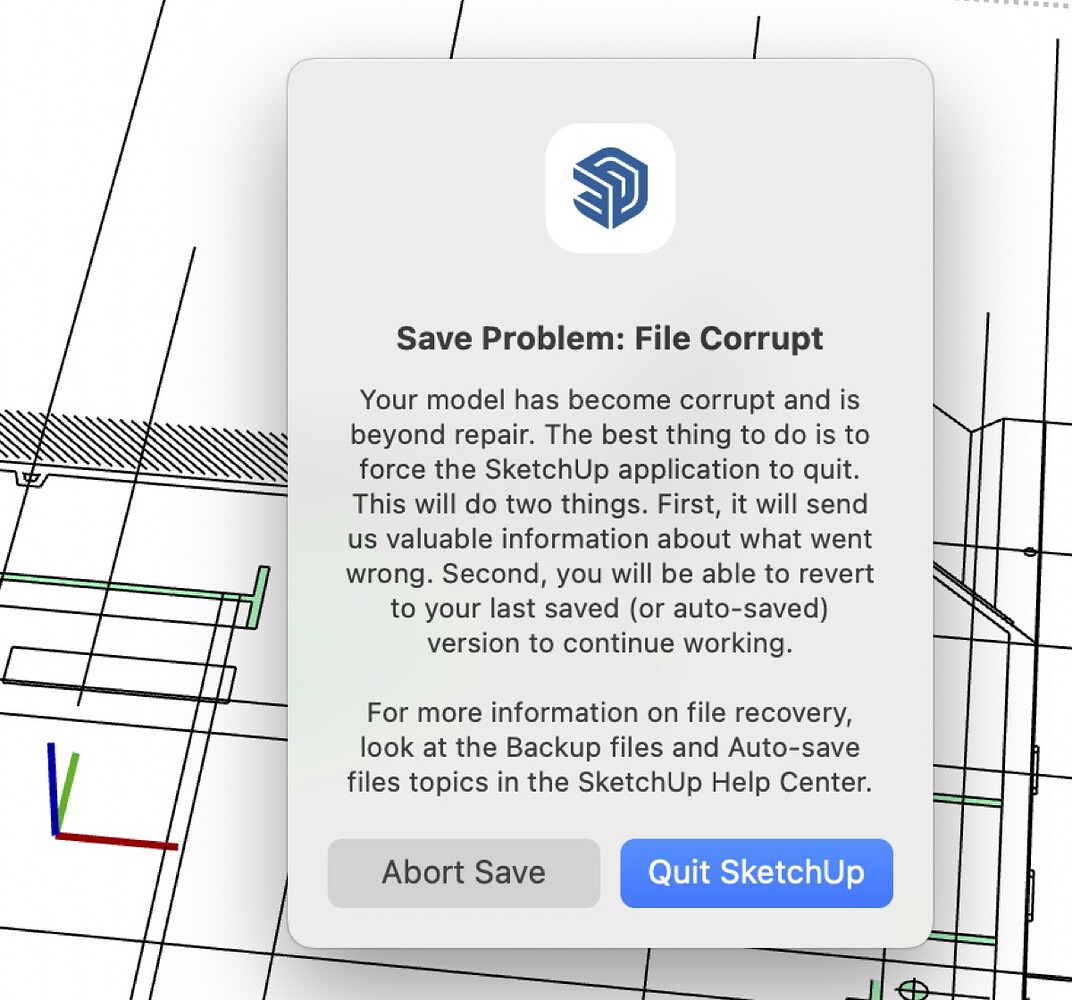 SU Crashing with corrupt file message on TrimBim and .dxf imports - Pro - SketchUp Community