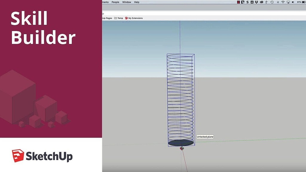 Challenges while following Sketchup's Tutorial to create thread on a ...