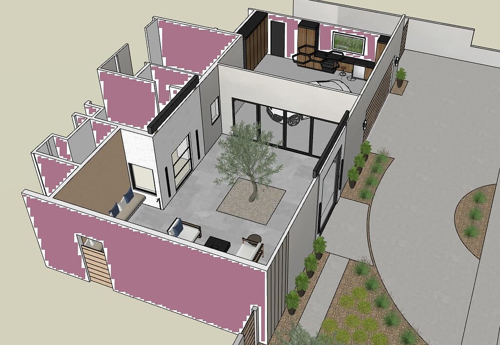 Sketchup 2025 - Purple Coloring on my textures when I rotate my screen ...