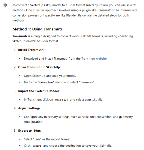 SketchUp extensions question - skp to 3dm - Extensions - SketchUp Community