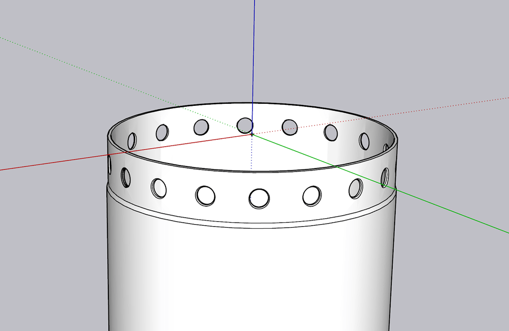 Creating multiple holes on a cylinder - SketchUp - SketchUp Community