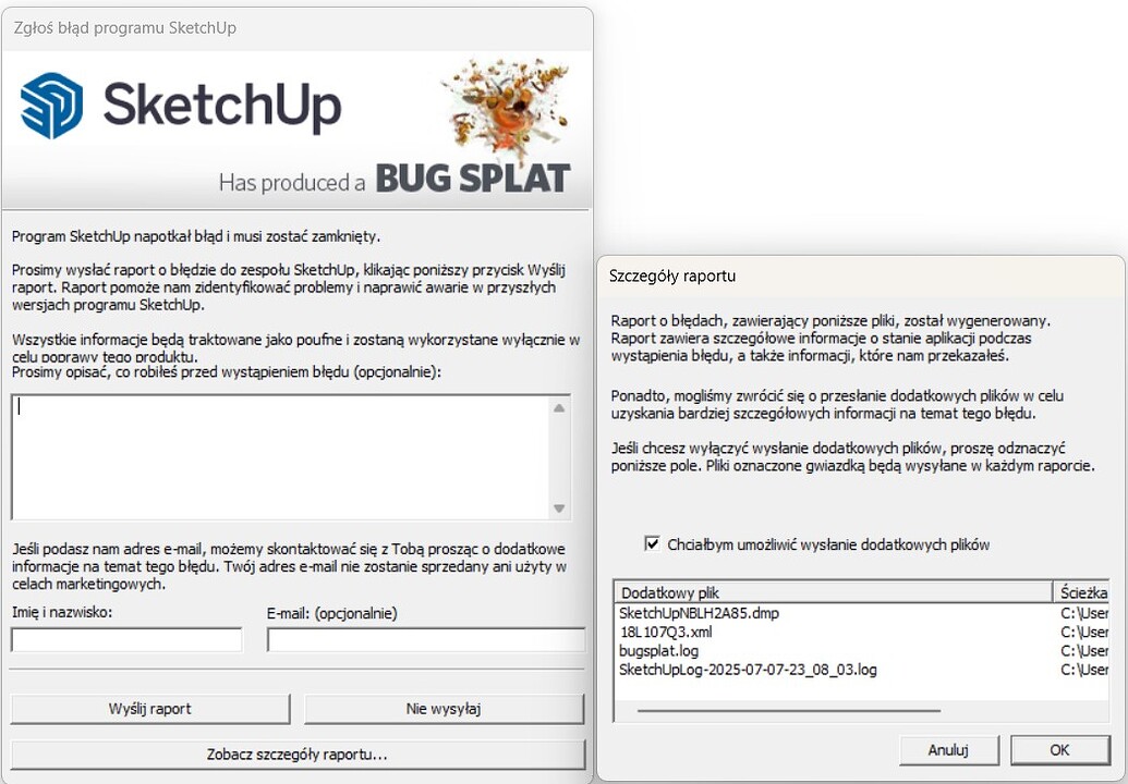Bug splat - Sketchup crashes not allowing to render - SketchUp - SketchUp Community
