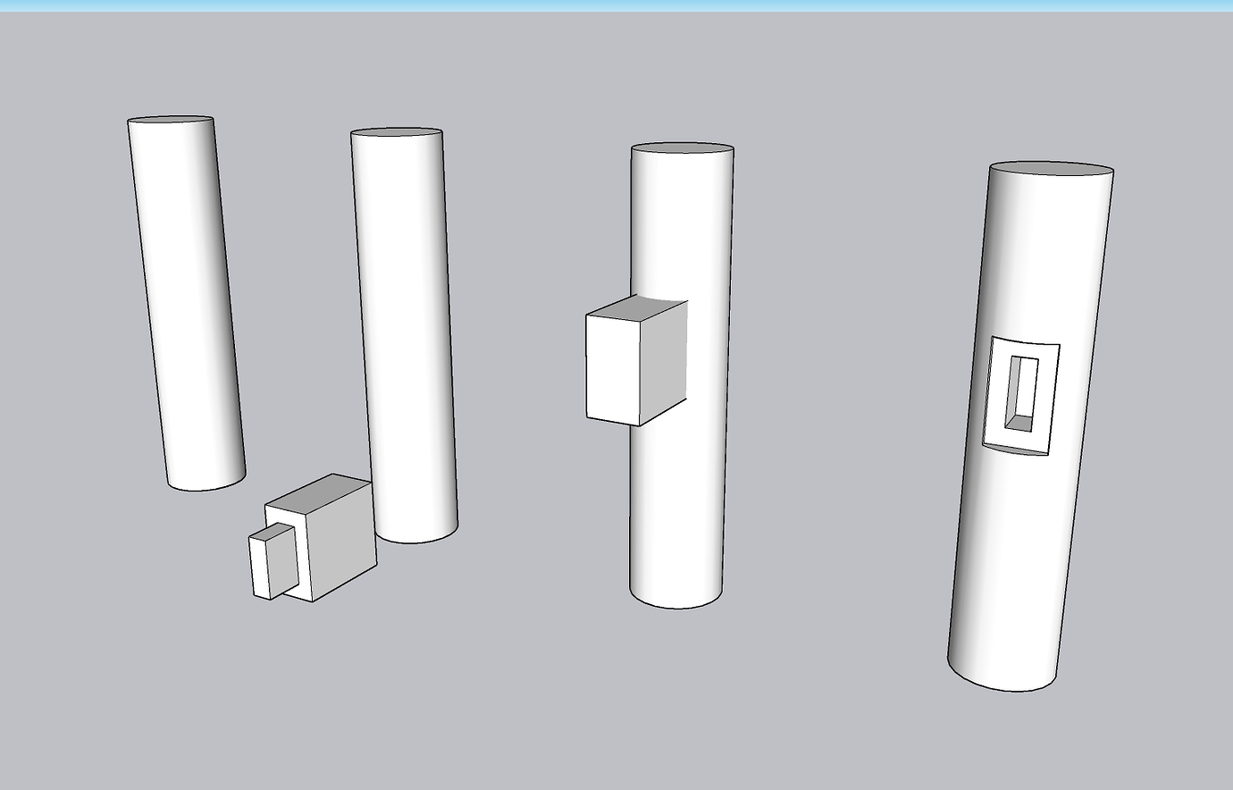 Creating recessed rectangle in tube component - SketchUp - SketchUp ...