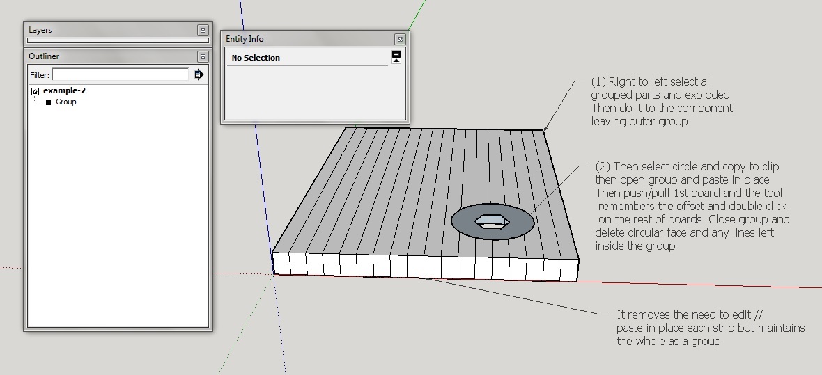 How do you create a hole in a surface with intersecting lines ...