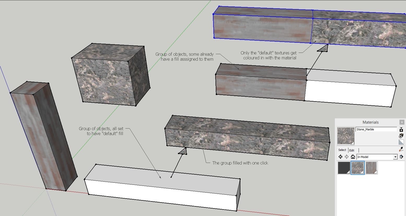 Can you only position textures/materials on un-grouped/non-components ...