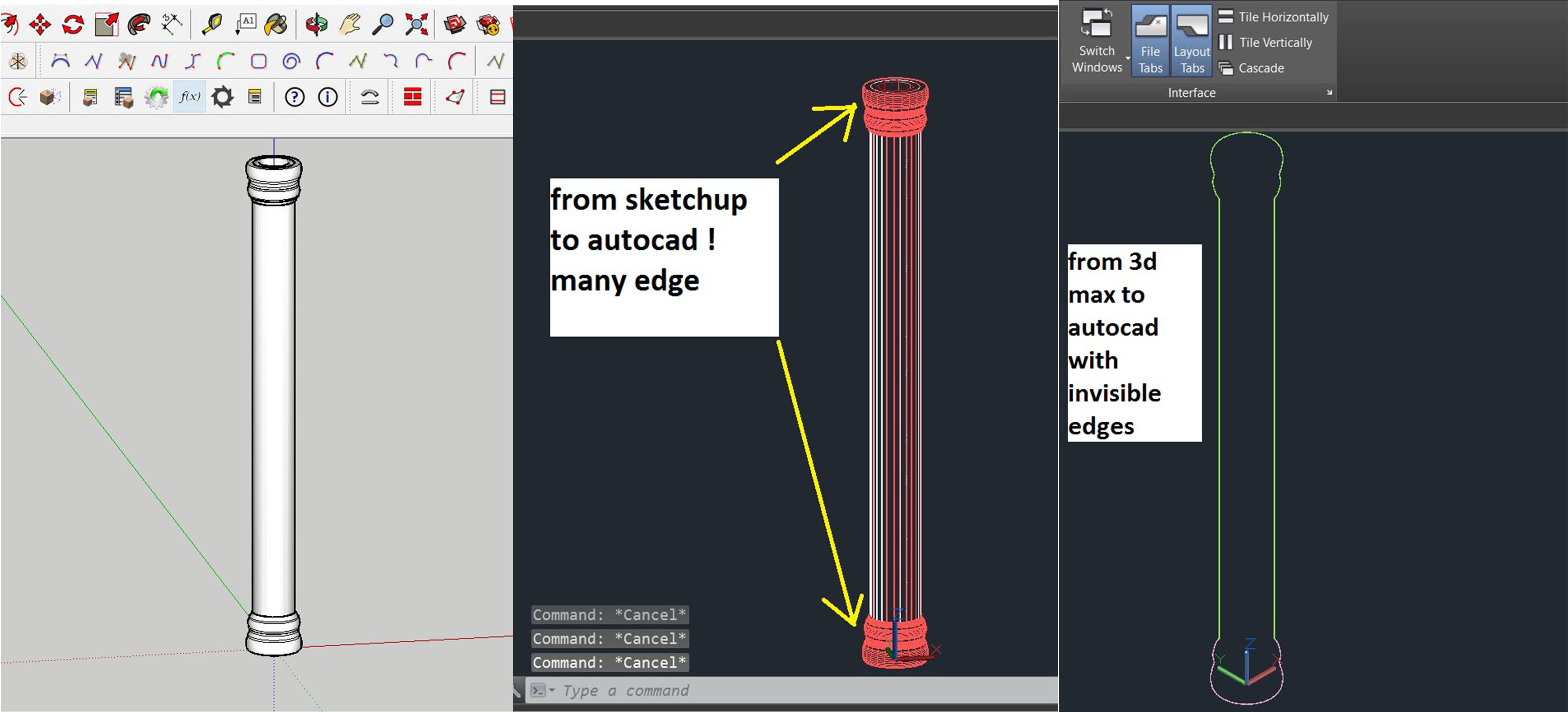 Export Sketchup To CAD Without Showing Hidden Geometry Pro
