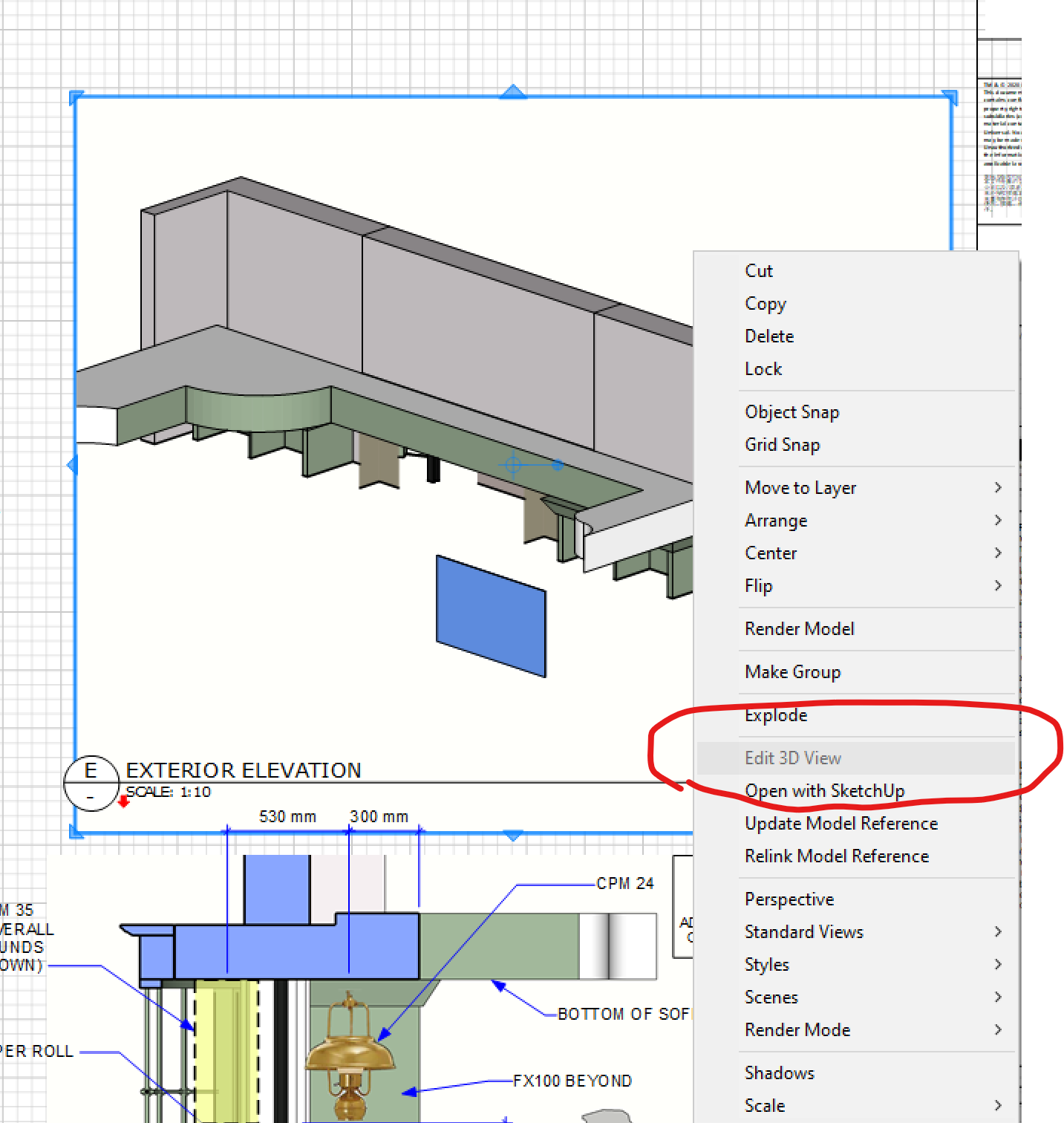Can t Click Edit 3D View In Context Menu Layout 2020 LayOut SketchUp Community