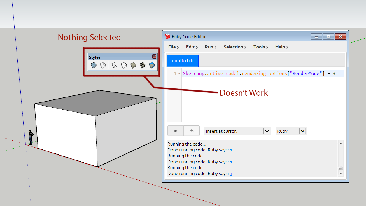 RenderMode Bug? - Ruby API - SketchUp Community