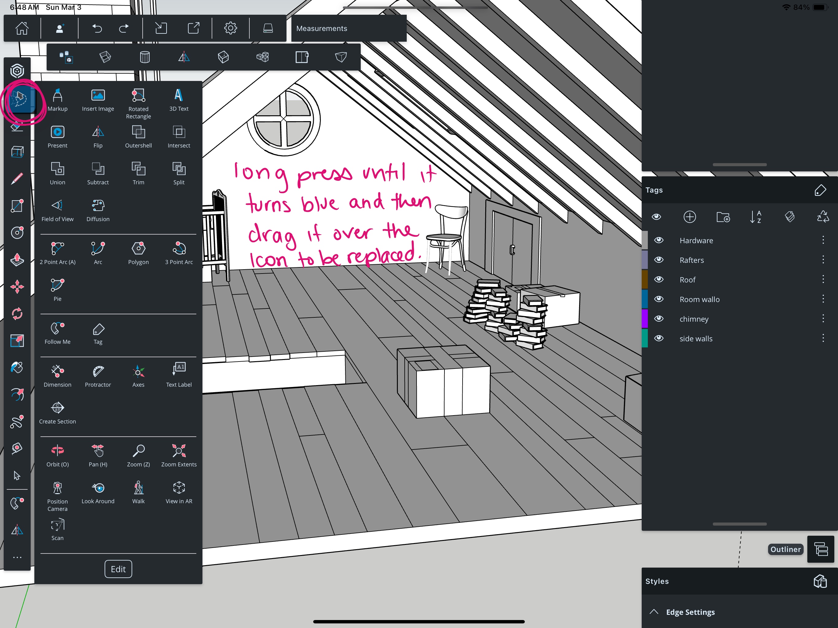 Select Arrow Icon Missing In Toolbar Sketchup For Ipad Sketchup Community