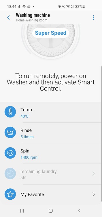Samsung Washing machine custom cycle? - Connected Things - SmartThings ...