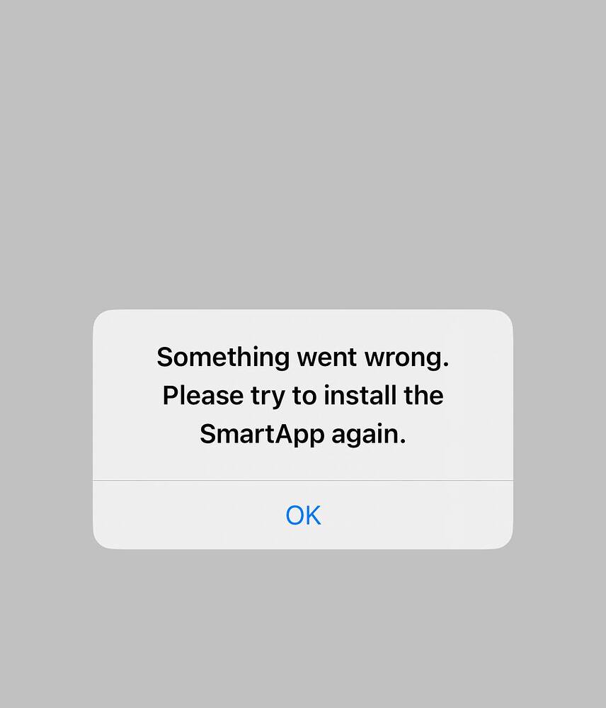 SmartApp mobile app error - Writing SmartApps - SmartThings Community