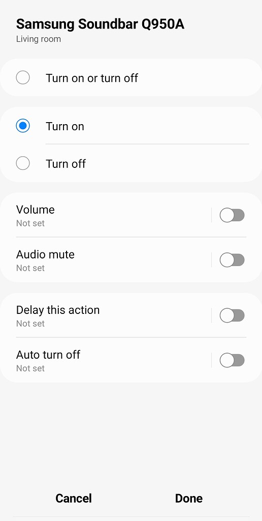 Sound Mode Automation For Sound Bar Q950a Smartapps And Automations Smartthings Community