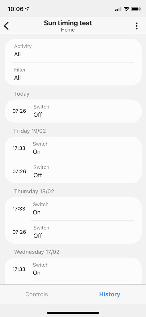 Automations ignoring sunrise/sunset time shift after creation [Feb 2021] - SmartApps ...