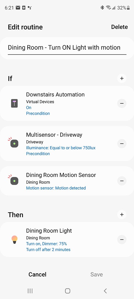 Possible bug in Routine with Lights triggered with motion - SmartApps & Automations ...