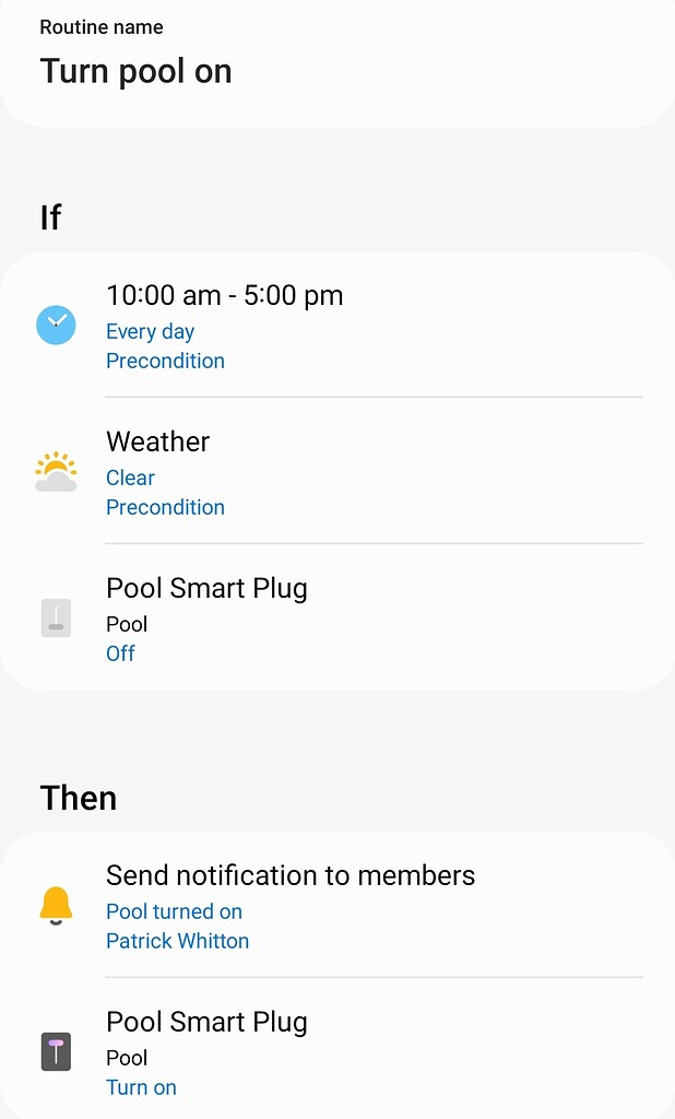 Help with smart plug routines - Automation Ideas - SmartThings Community