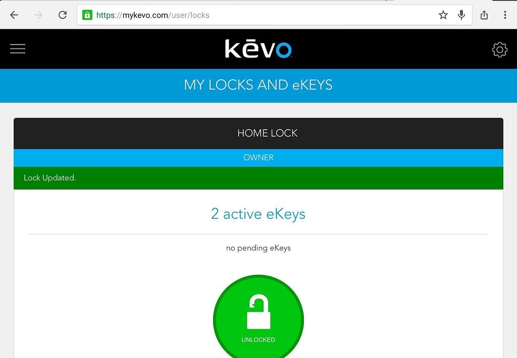 Kevo Plus Web Login to Lock/Unlock door when leaving/arriving - Device ...