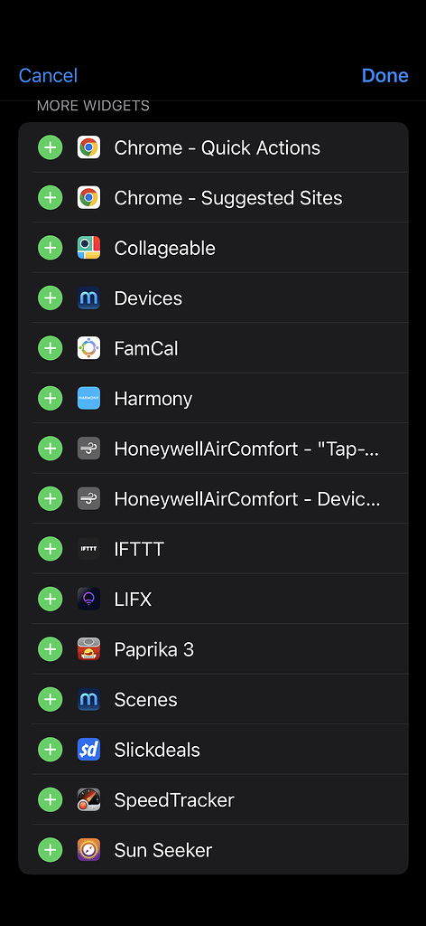 iOS widgets - Apps & Clients - SmartThings Community