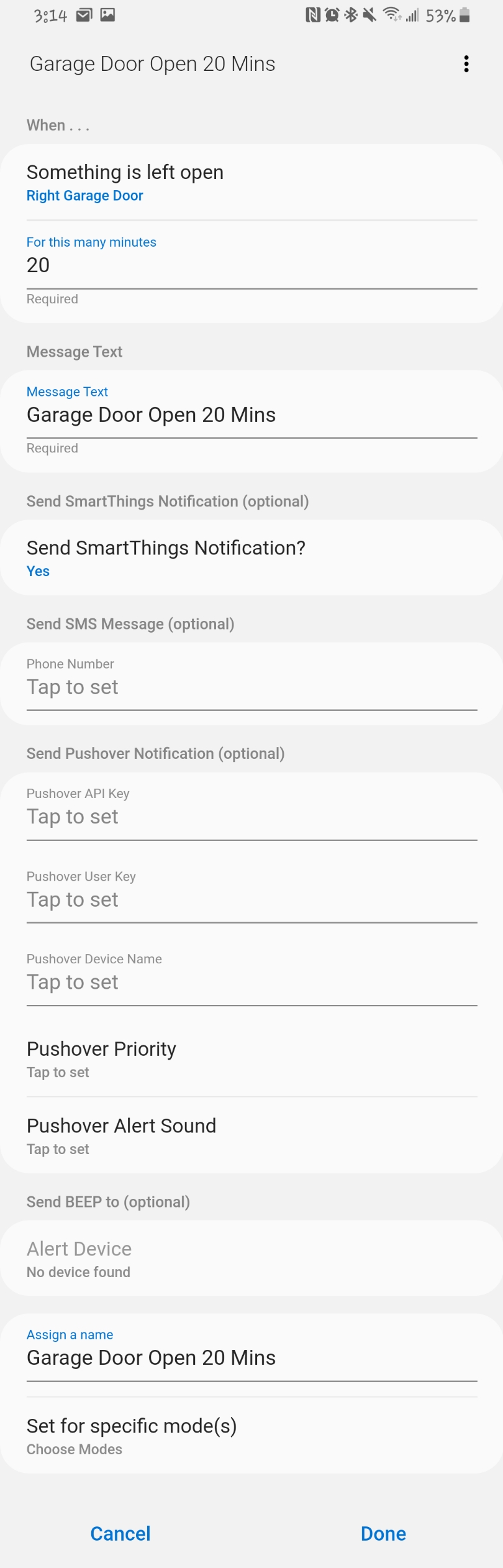 Multipurpose Sensor Alert when door is left open - SmartApps & Automations - SmartThings Community