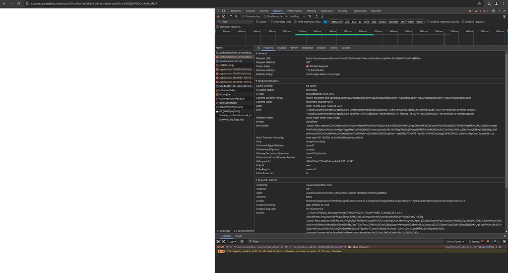 Oauth flow in sandox is not working - Questions - Square Developer Forums