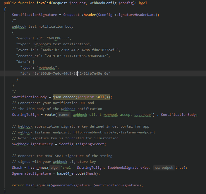 Handle Webhook From Squareup Hook On Laravel Questions Square Developer Forums