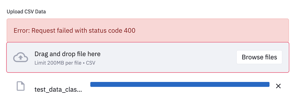 Upload File: 400 Bad Request, maximum recursion depth exceeded - Deployment - Streamlit