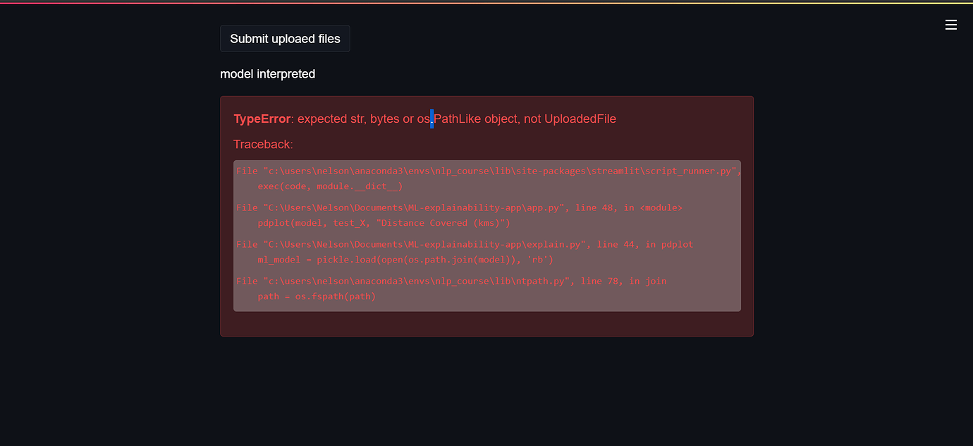 Expected Str Bytes Or Os Pathlike Object Not Uploadedfile Error Using Streamlit Streamlit
