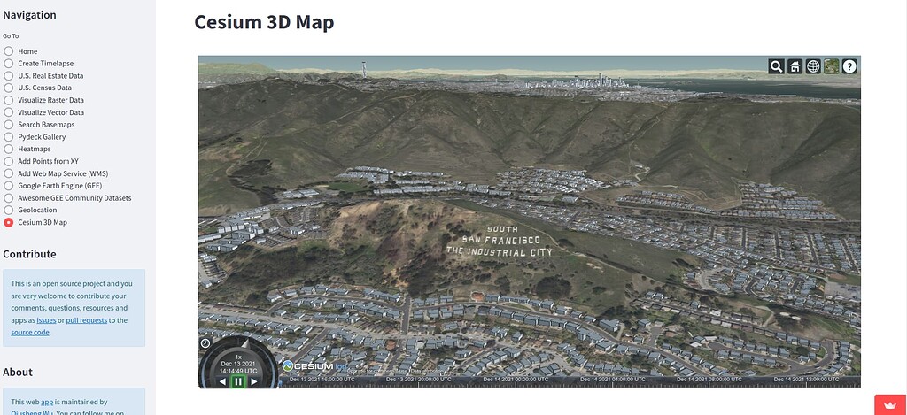 Display a CesiumJS 3D map in a streamlit web app - Show the Community! - Streamlit