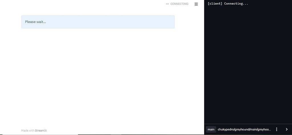 My streamlit app keep showing connecting - Community Cloud - Streamlit