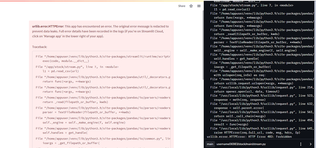 HTTPError: HTTP Error 403: Forbidden - Using Streamlit - Streamlit HTTPError: HTTP Error 403: Forbidden - Using Streamlit - Streamlit