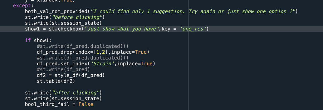 Checkbox doesnt work inside if condition - Using Streamlit - Streamlit