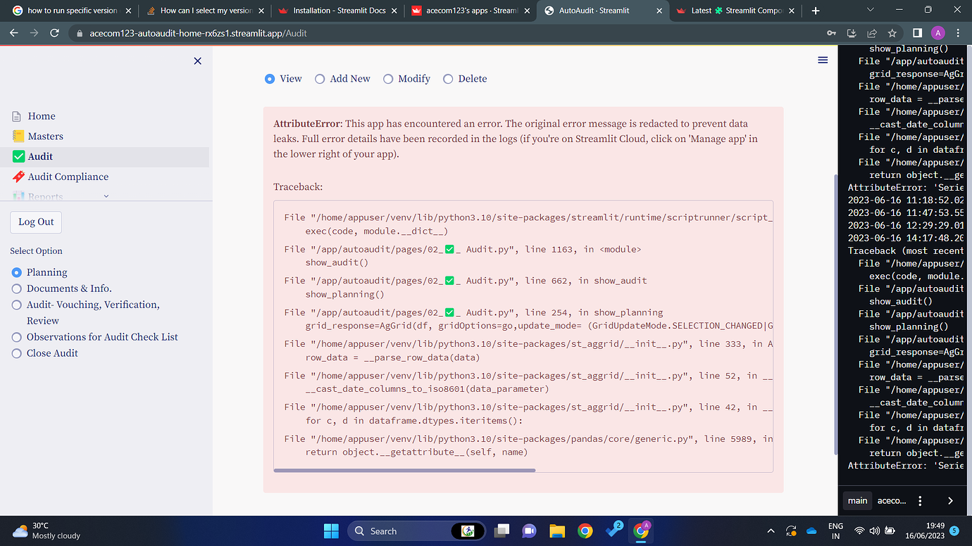 Aggrid not working - streamlit-aggrid - Streamlit