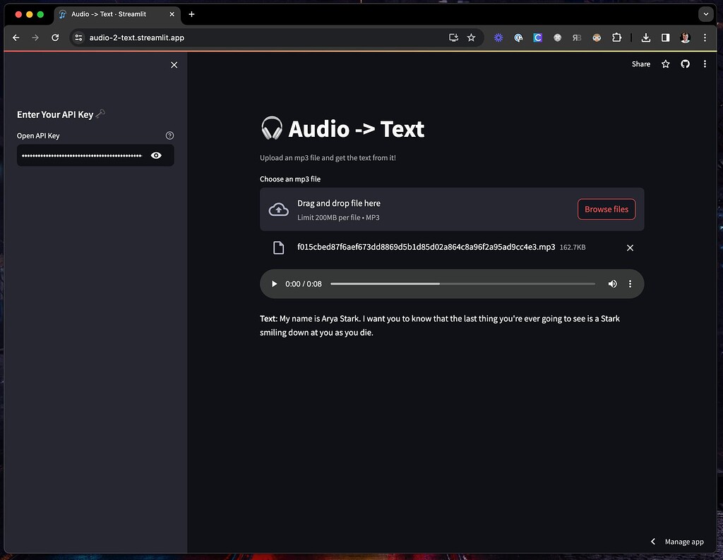 🎧 Audio Text App Show The Community Streamlit