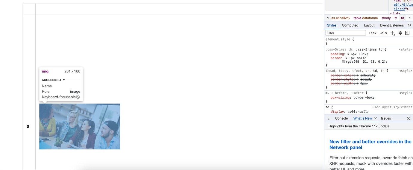 Displaying dataframe as HTML doesn't render properly - Using Streamlit - Streamlit