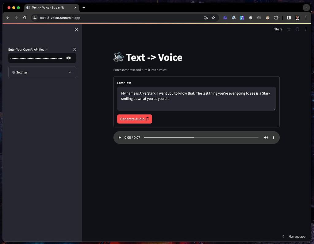 🔊 Text -> Voice App - Show the Community! - Streamlit