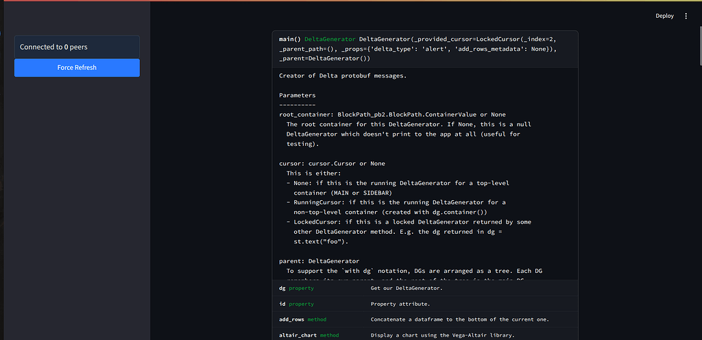 Getting this Delta Generator documentation whenever I click a button - Using Streamlit - Streamlit