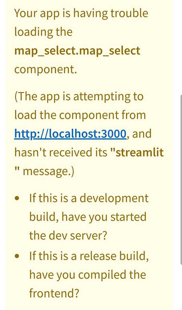 Component not loading - Deployment - Streamlit
